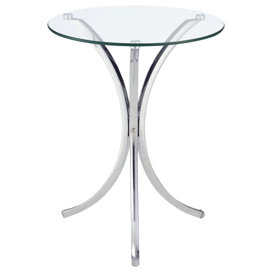 Eloise - Round Glass Top Accent Side Table - Chrome — Selecta Home